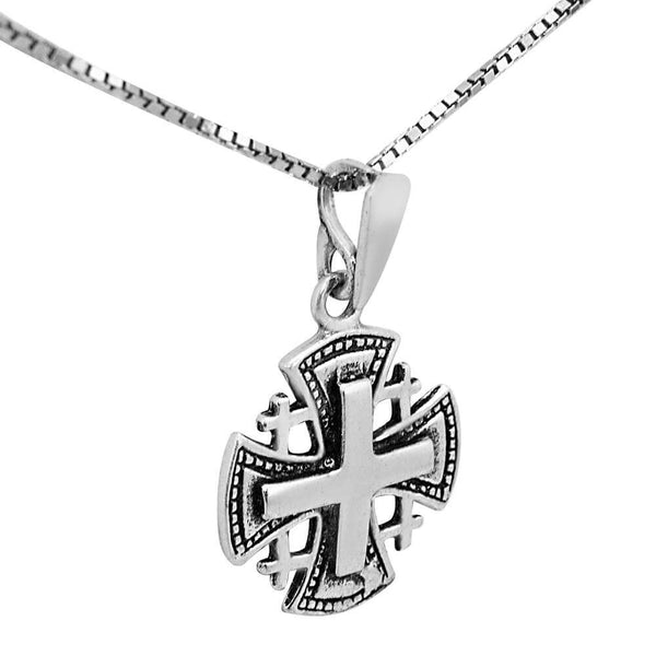 Jerusalem Cross w/Chain Consecrated Church Holy Sepulcher Holy Land Si